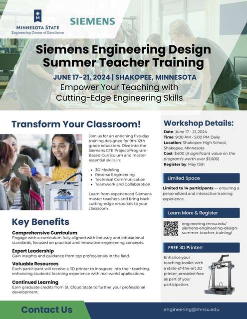 MnSTA - Siemens Engineering Design Summer Teacher Training